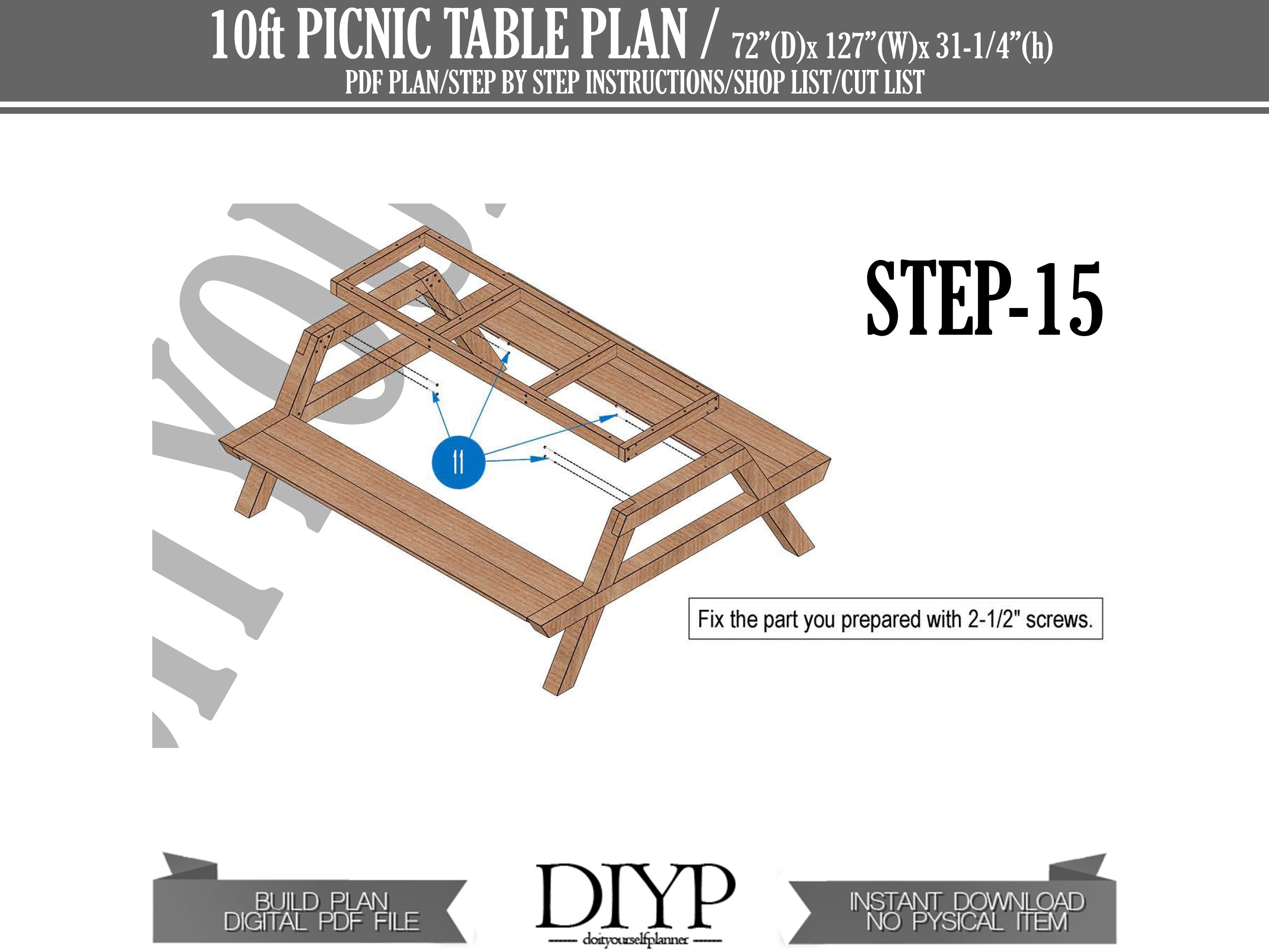 10 Foot Picnic Table Plans How To Build A 10 Foot Outdoor Table For