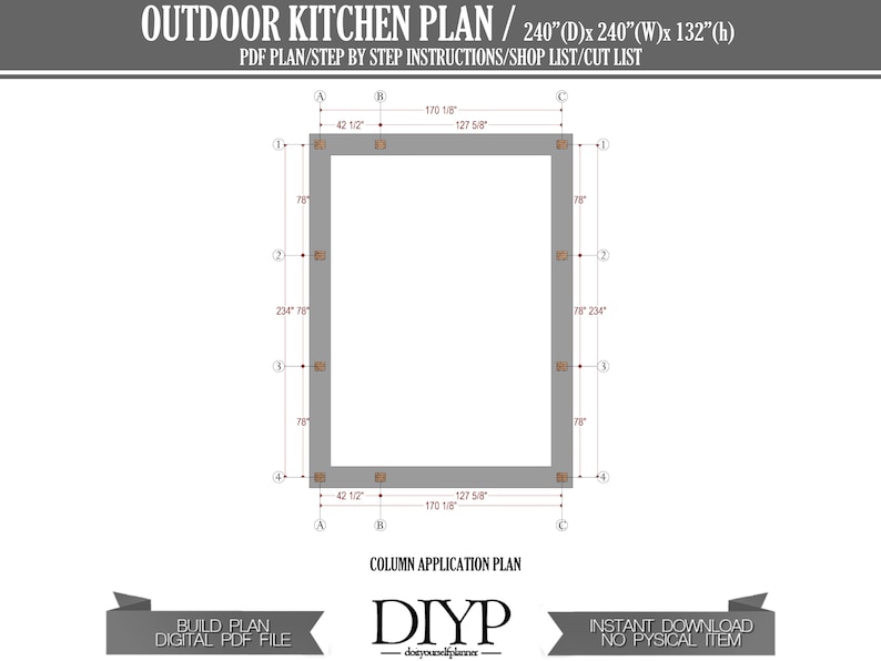 20x20 Outdoor Kitchen Plans: Backyard Patio Bar (digital File) - Etsy UK