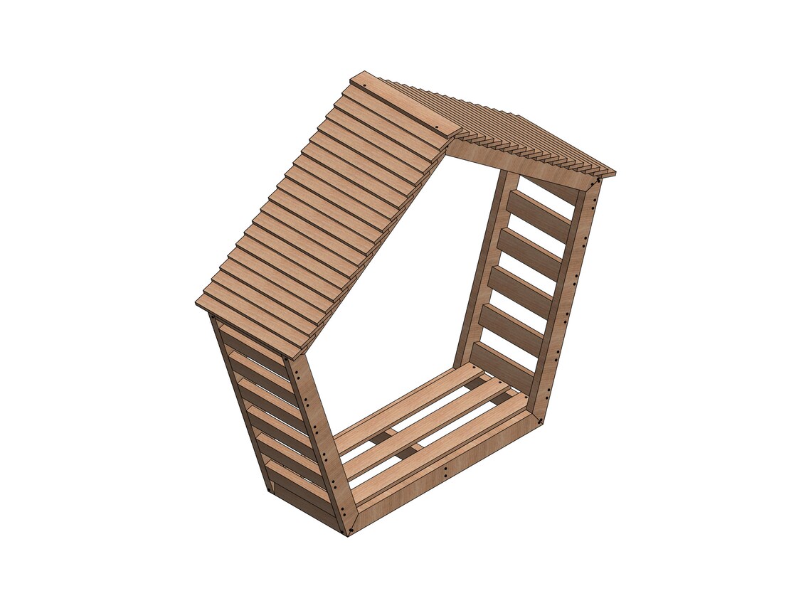Modern Log Holder Plans DIY Plans for Wooden Pentagon Shed | Etsy