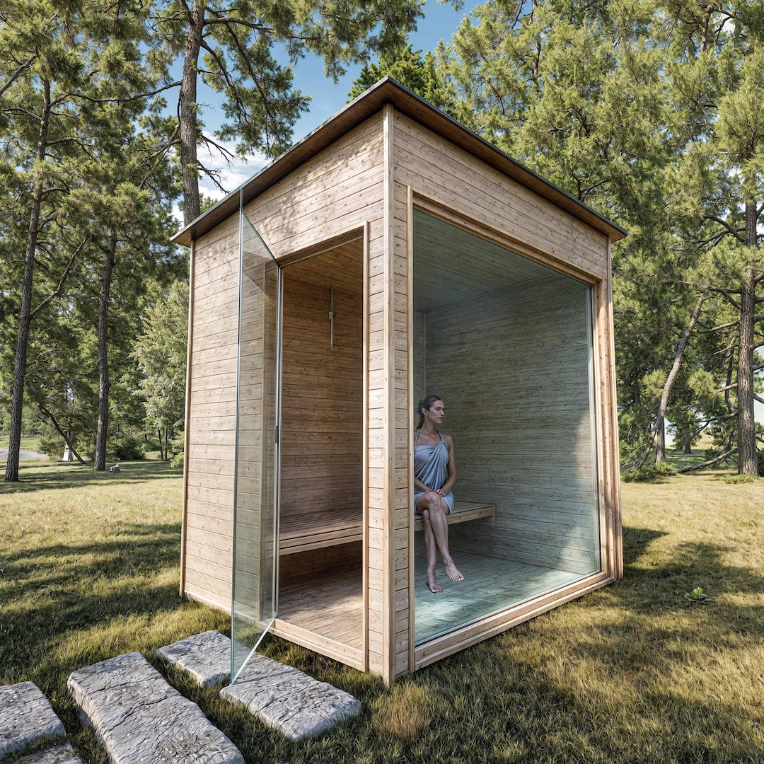 6x8 Outdoor Sauna DIY Plan: Wood Sauna Building Guide (digital Download ...