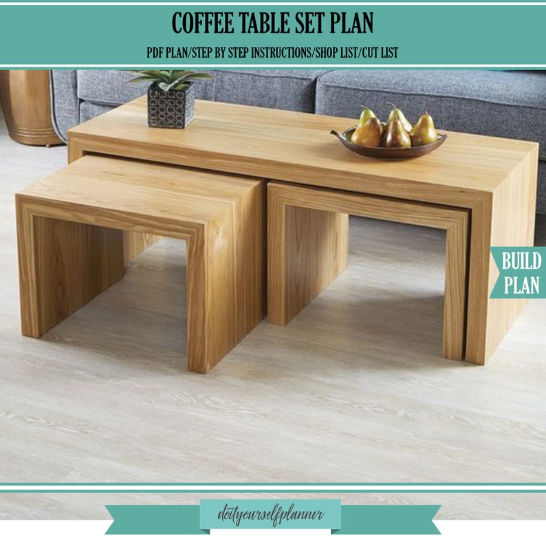 Coffee Table Plans Nesting Table Wooden Bench Outdoor | Etsy