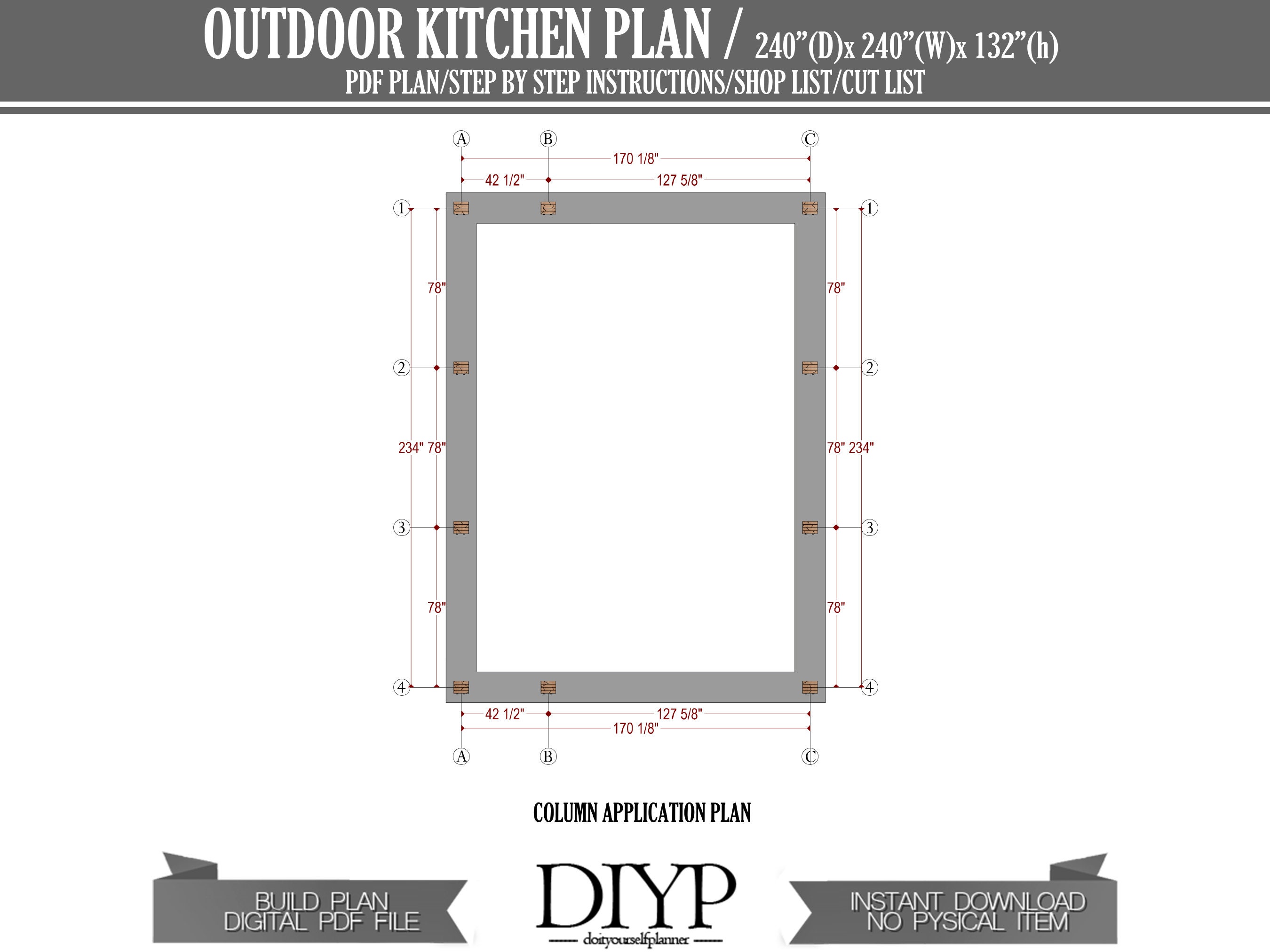 20x20 Outdoor Kitchen Plans Patio Kitchen Open-air Kitchen | Etsy Australia