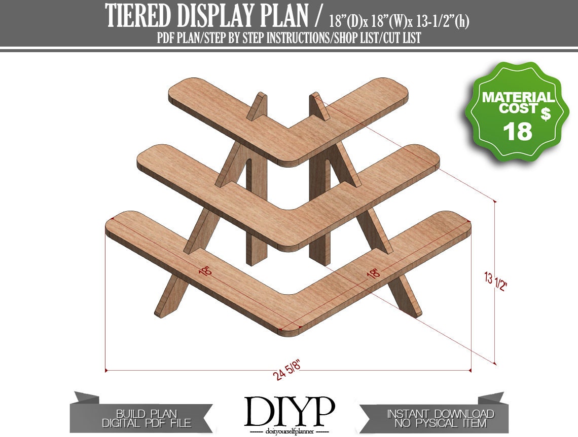 Diy Plans for Portable 3 Tiered Display Stand Easy and - Etsy