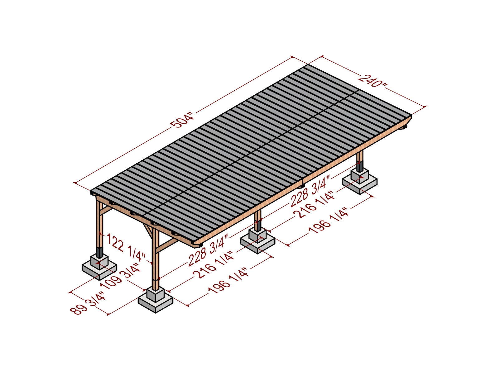 How to Build a 20x40 Ft Carport With a Sloping Roof: DIY Woodworking ...