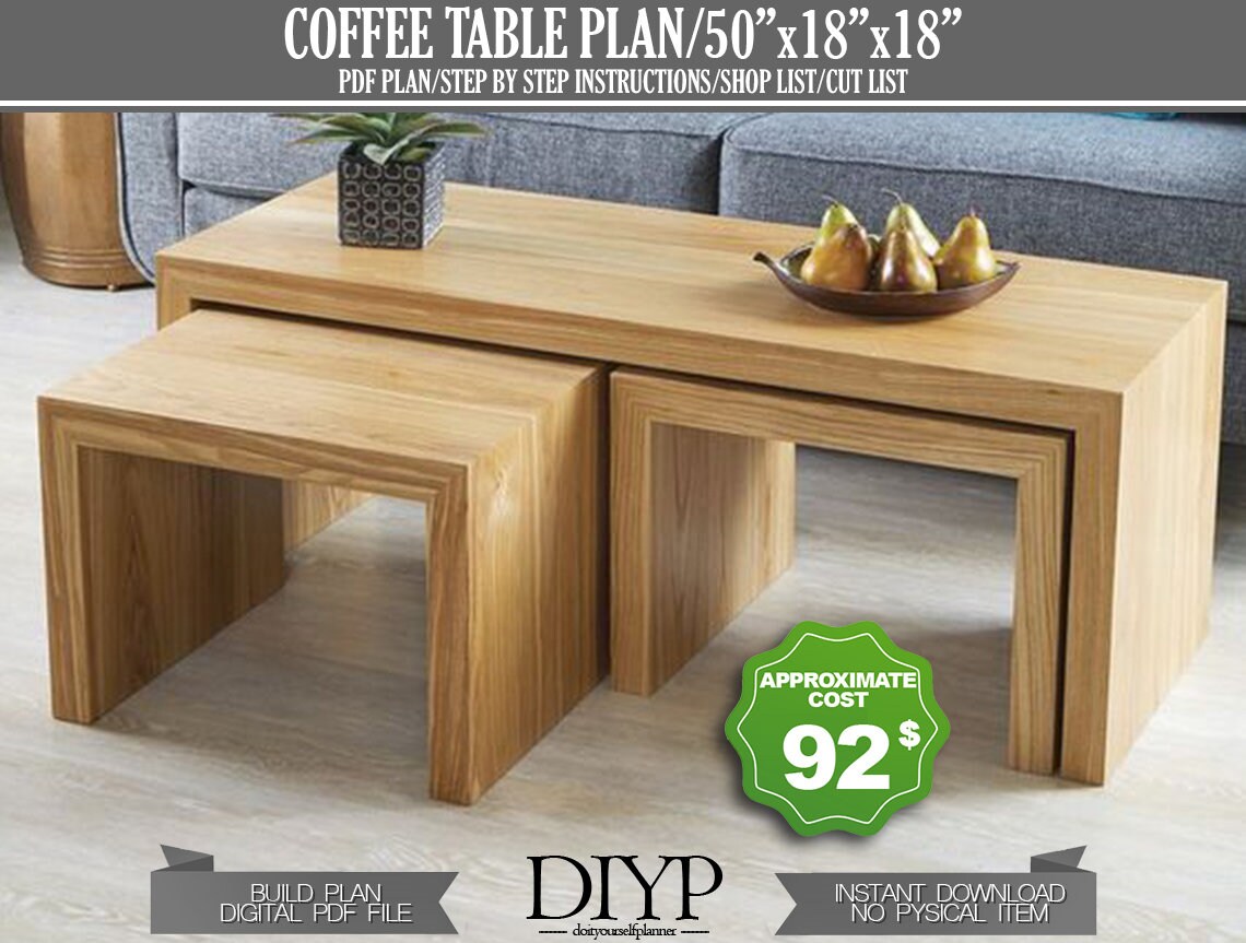 Coffee Table Plans Nesting Table Wooden Bench Outdoor - Etsy