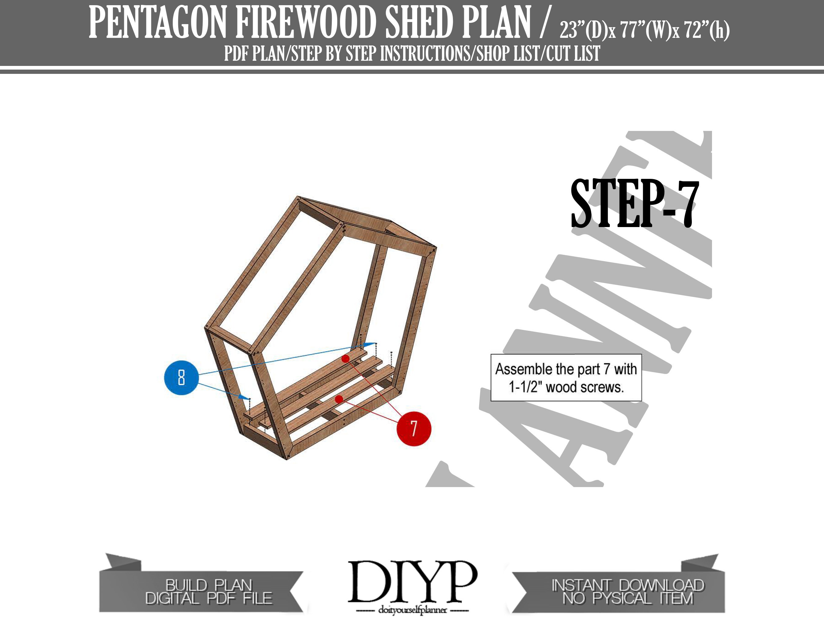 Modern Log Holder Plans DIY Plans for Wooden Pentagon Shed - Etsy