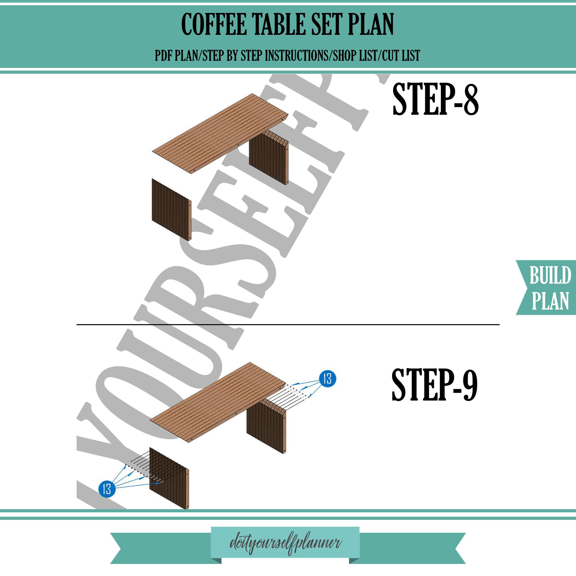 Coffee Table Plans Nesting Table Wooden Bench Outdoor - Etsy