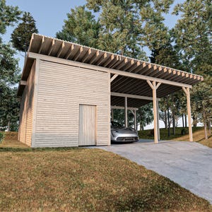 DIY 2-car Carport With 12x20 Storage Area - Detailed Plans, Cut List ...