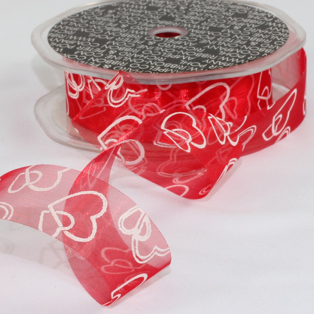 Cut Edge Organza Ribbon "locking Hearts" 1 Inch 150 Feet Available in ...