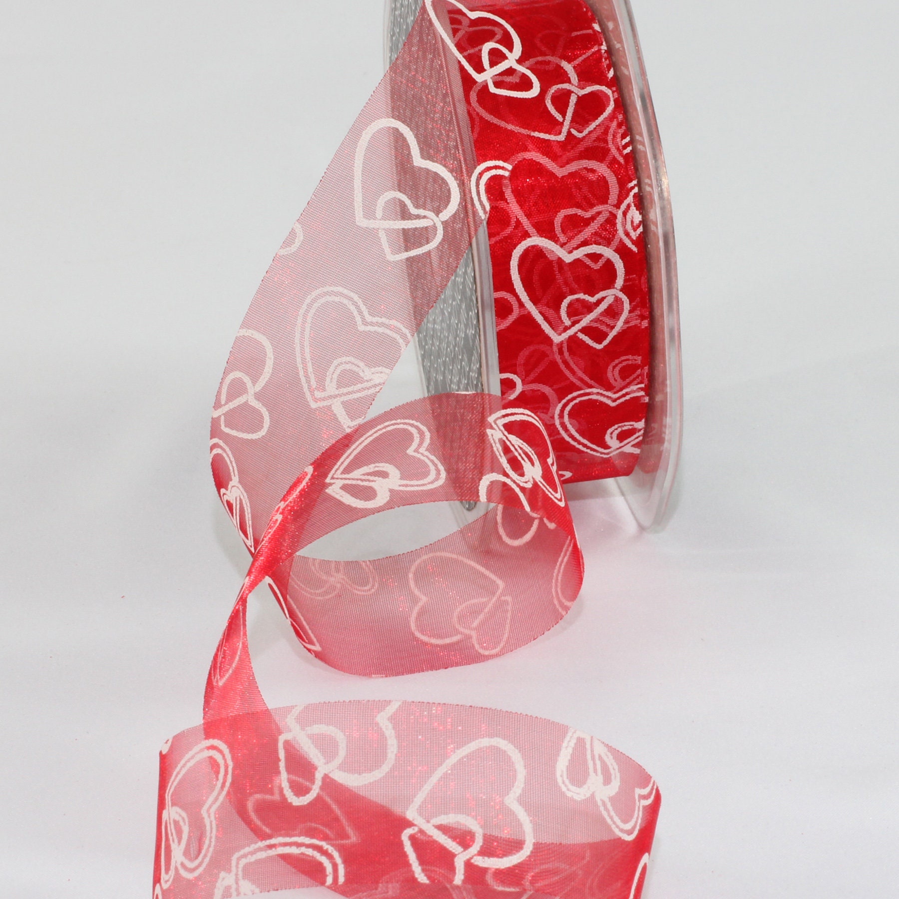 Cut Edge Organza Ribbon "locking Hearts" 1 Inch 150 Feet Available in ...