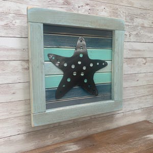 Starfish Sign / Wood and Metal / Wall Decor / Art / Ocean / Beach ...