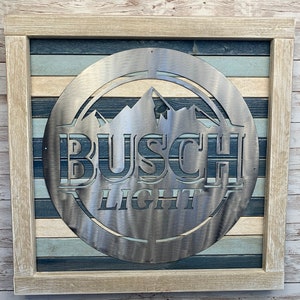 Busch Light Beer Sign / Weathered Wood and Metal / Bar / Man Cave ...