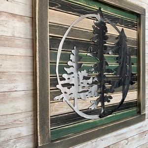 Pine Tree Wood and Metal Sign / Nature / Outdoor / Cabin / - Etsy
