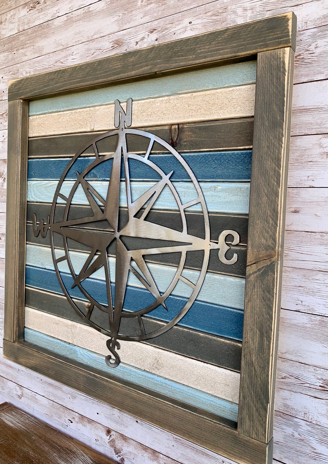 Compass Sign / Wood and Metal / Lake / Boating / Nautical / Cabin ...