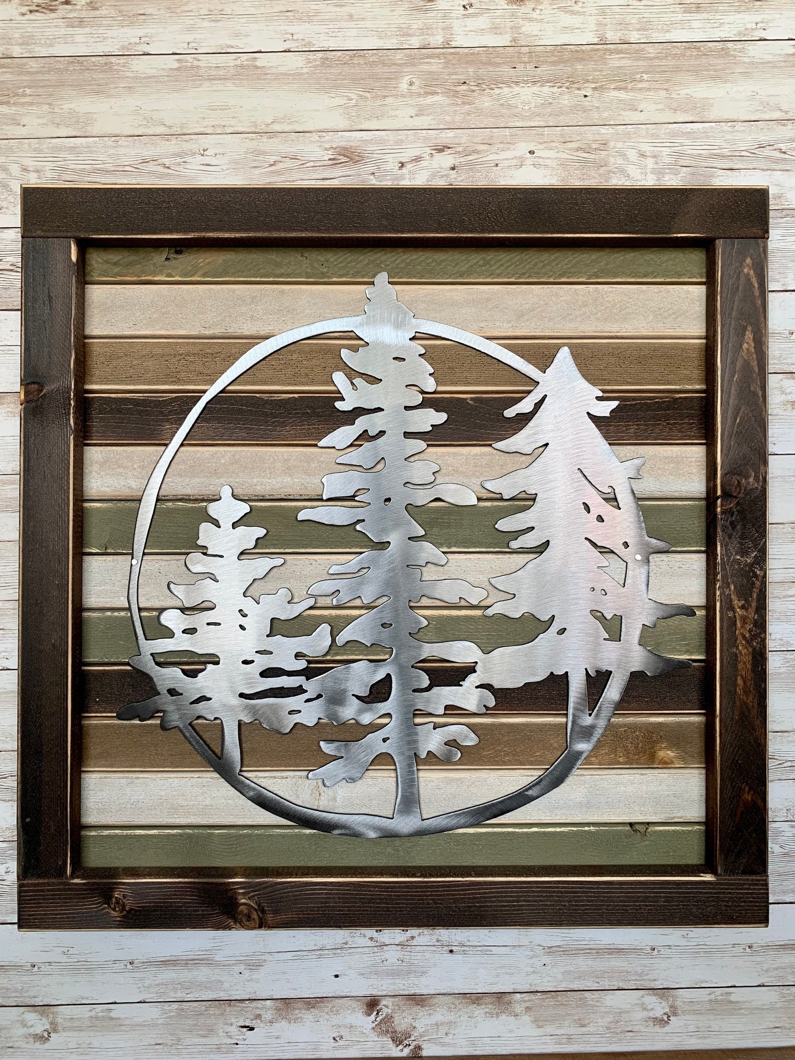 Pine Tree Wood and Metal Sign / Nature / Outdoor / Cabin / Woods ...