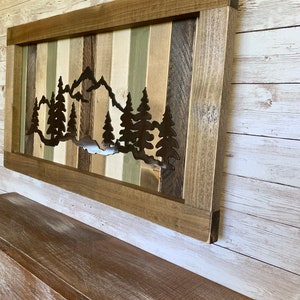 Mountain Range Wood and Metal Sign / Outdoors / Hiking / Trees ...