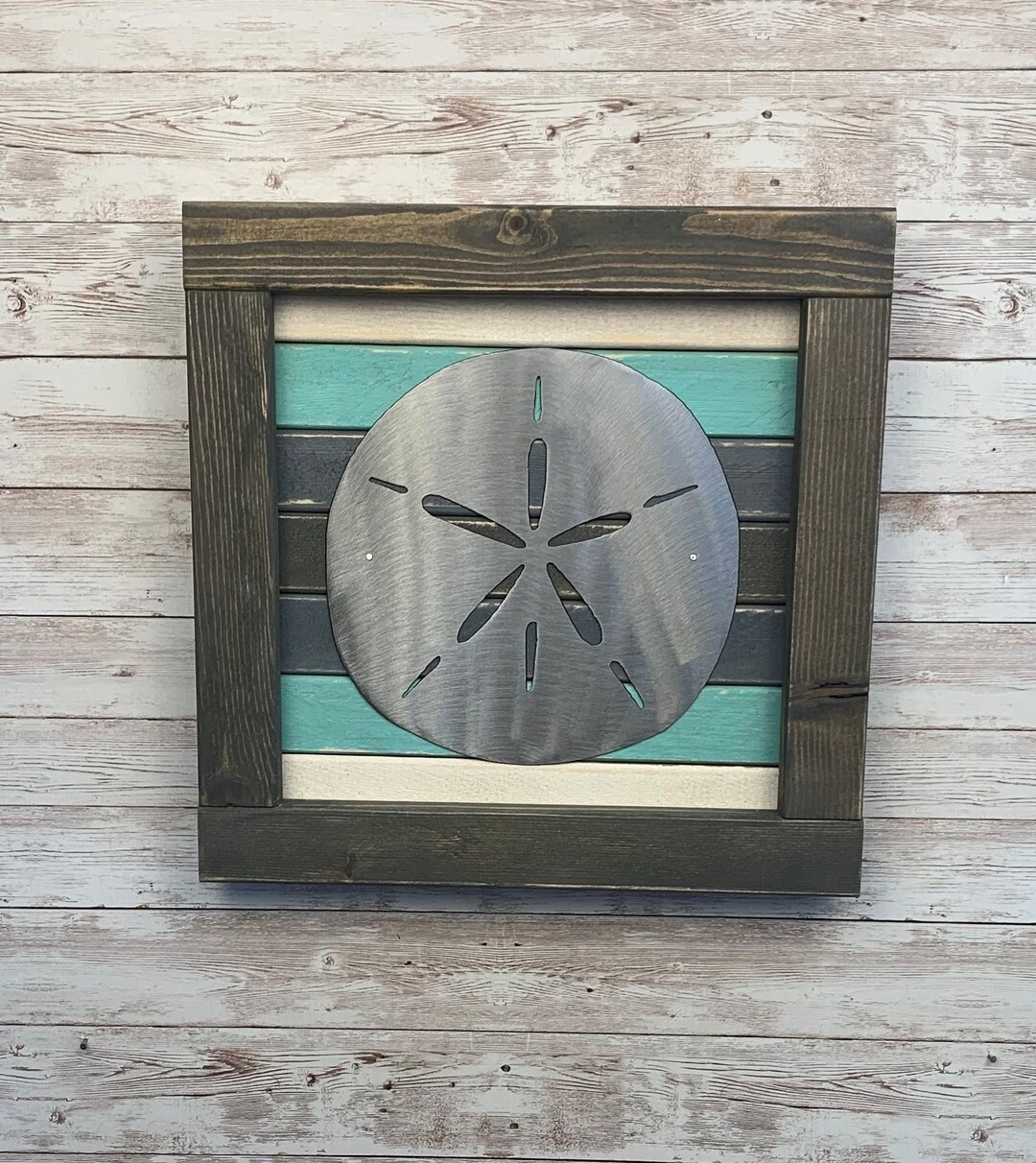 Sand Dollar Sign / Wood and Metal / Ocean / Beach / Wall Decor / Art ...