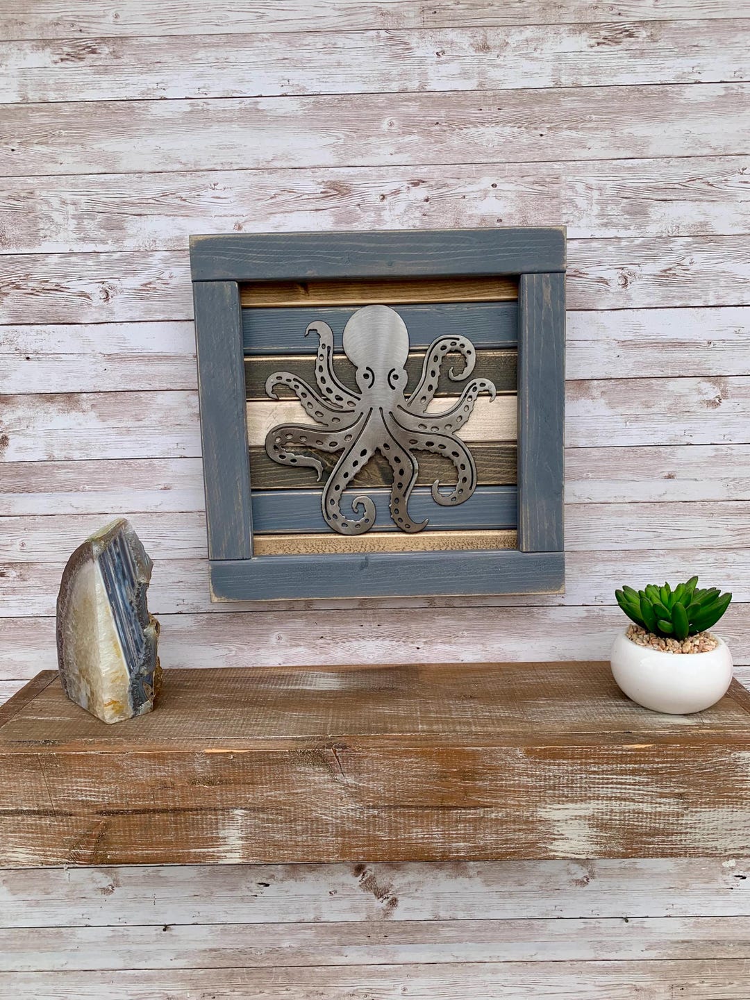 Octopus Wall Art / Wood and Metal / Ocean / Beach / Nautical / Cabin ...