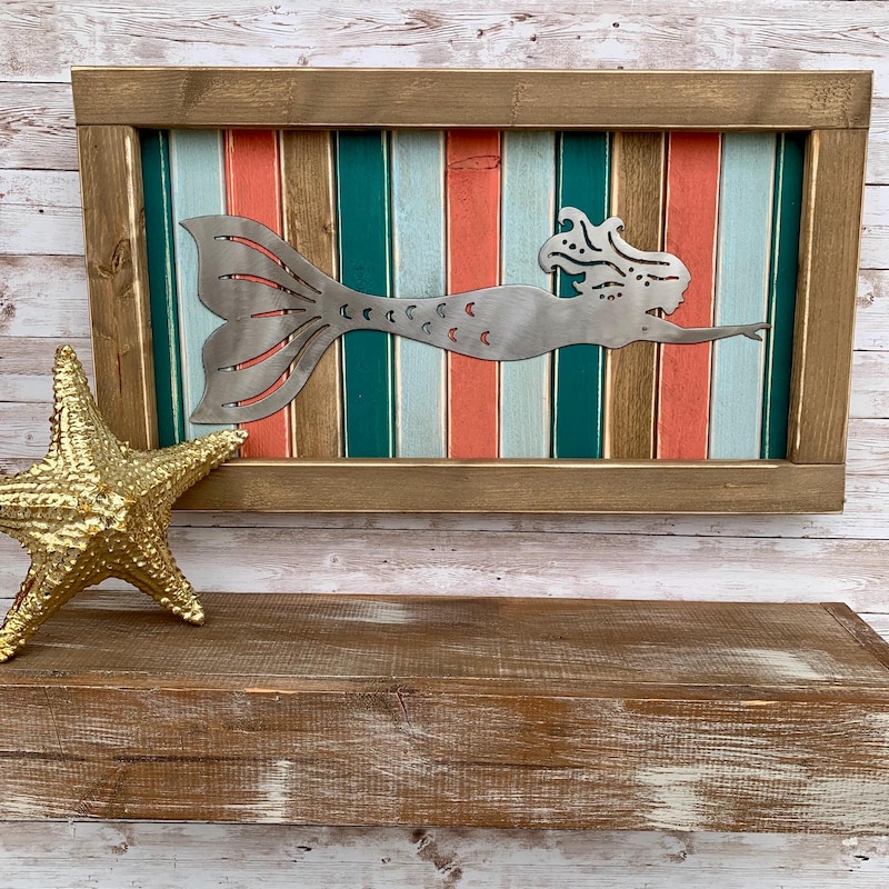 Metal Mermaid Wall Art - Etsy