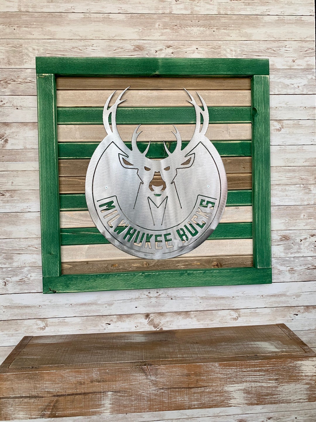 Milwaukee Bucks Sign / Weathered Wood and Metal / Wisconsin / WI ...
