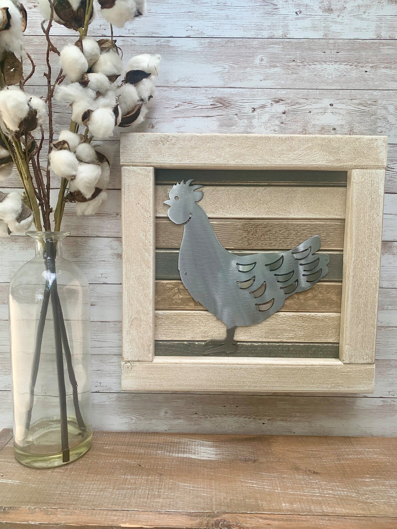 Chicken Sign / Wood and Metal / Farm / Farmhouse / Livestock/ Rooster ...