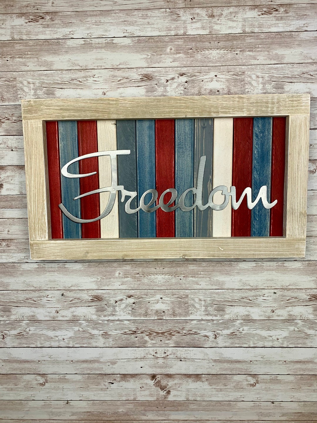 Freedom Wood and Metal Sign / Patriotic / America / Farmhouse / Rustic ...