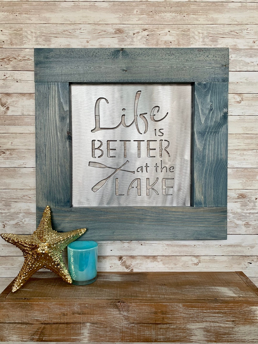 Life is Better at the Lake Sign / Farmhouse / Wood and Metal / Cabin ...