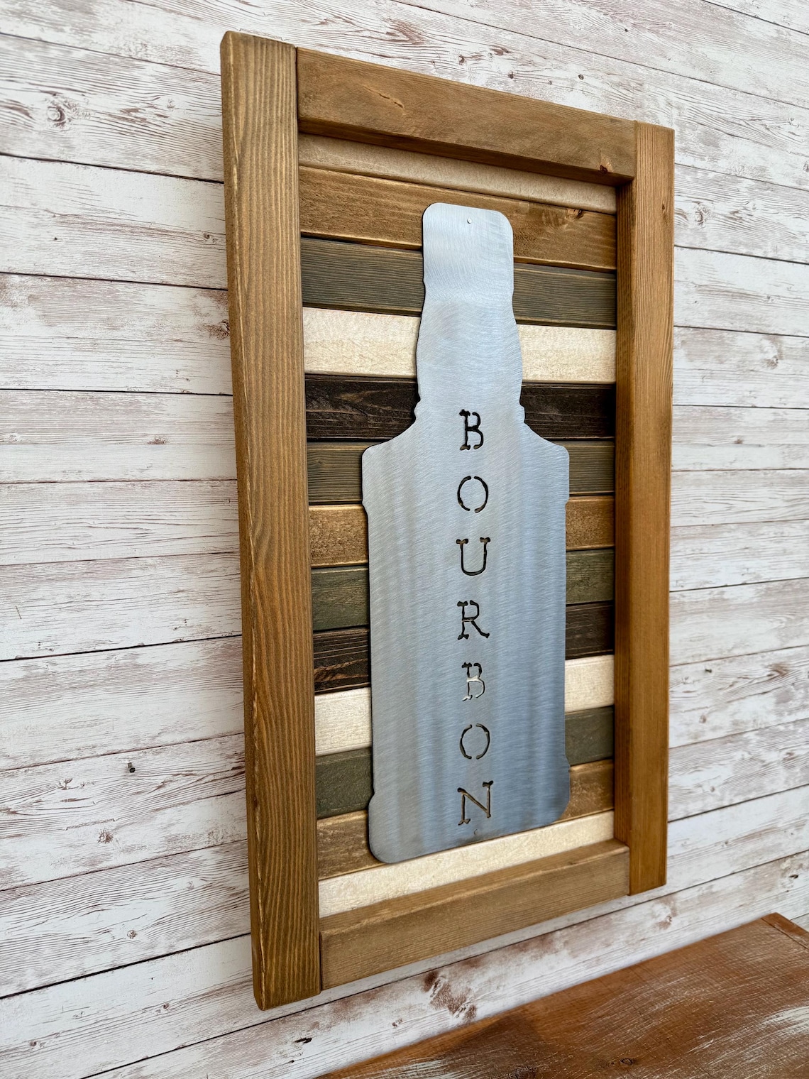 Bourbon or Whiskey Bottle Sign / Bar / Mancave / Wall Decor / Farmhouse ...