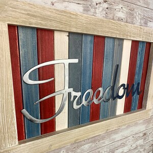 Freedom Wood and Metal Sign / Patriotic / America / Farmhouse / Rustic ...