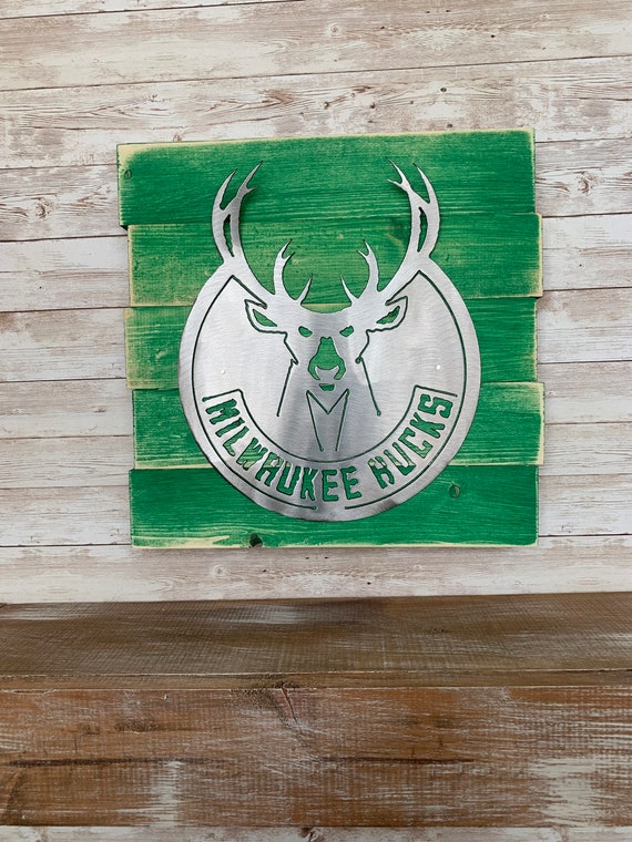Milwaukee Bucks Sign / Weathered Wood and Metal / Wisconsin / | Etsy