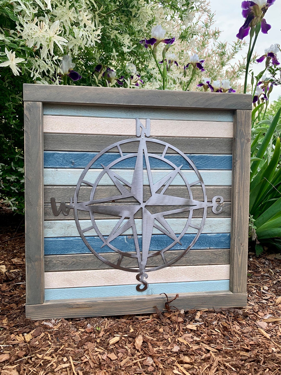 Compass Sign / Wood and Metal / Lake / Boating / Nautical / Cabin ...