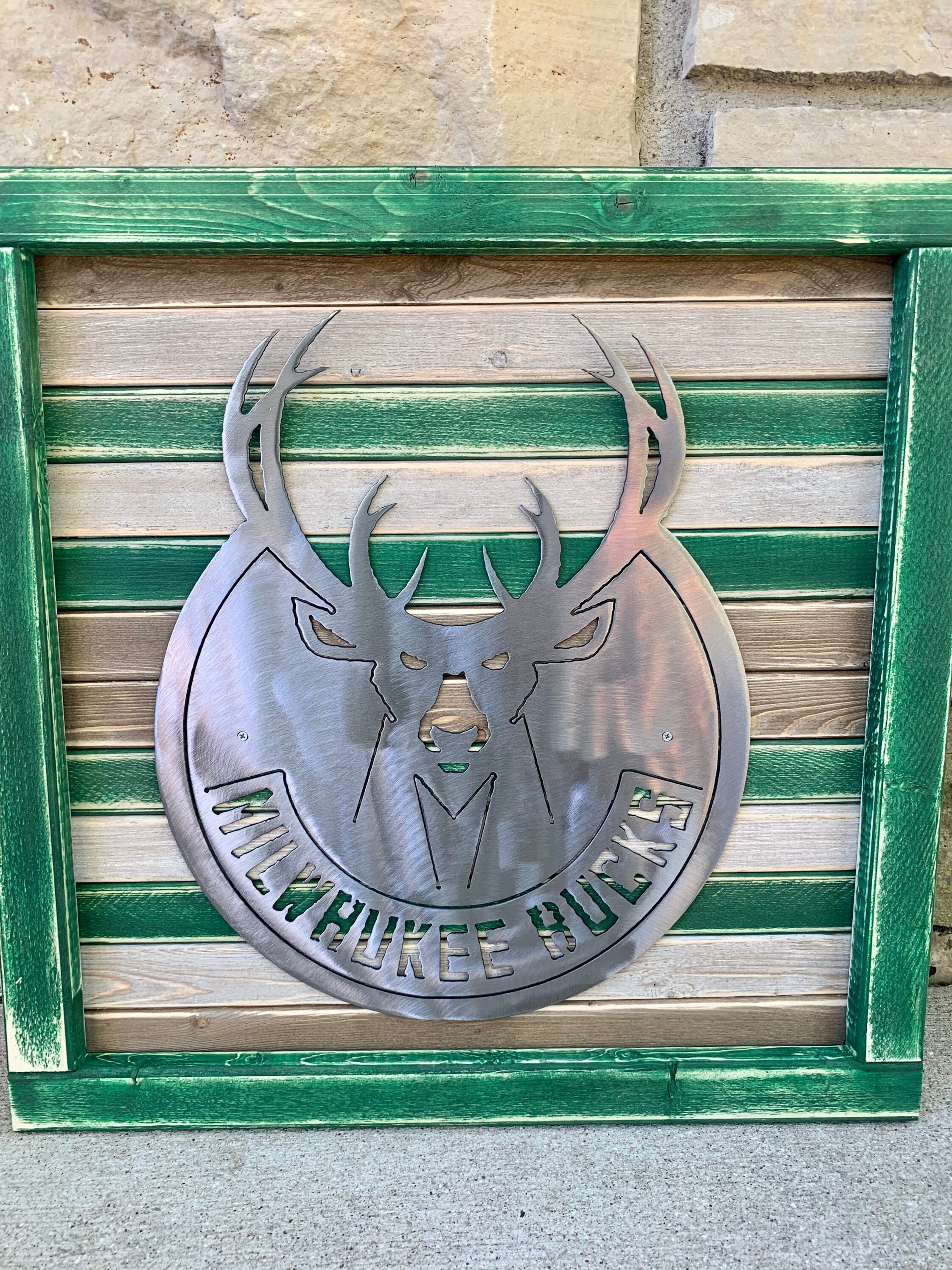 Milwaukee Bucks Sign / Weathered Wood and Metal / Wisconsin / | Etsy