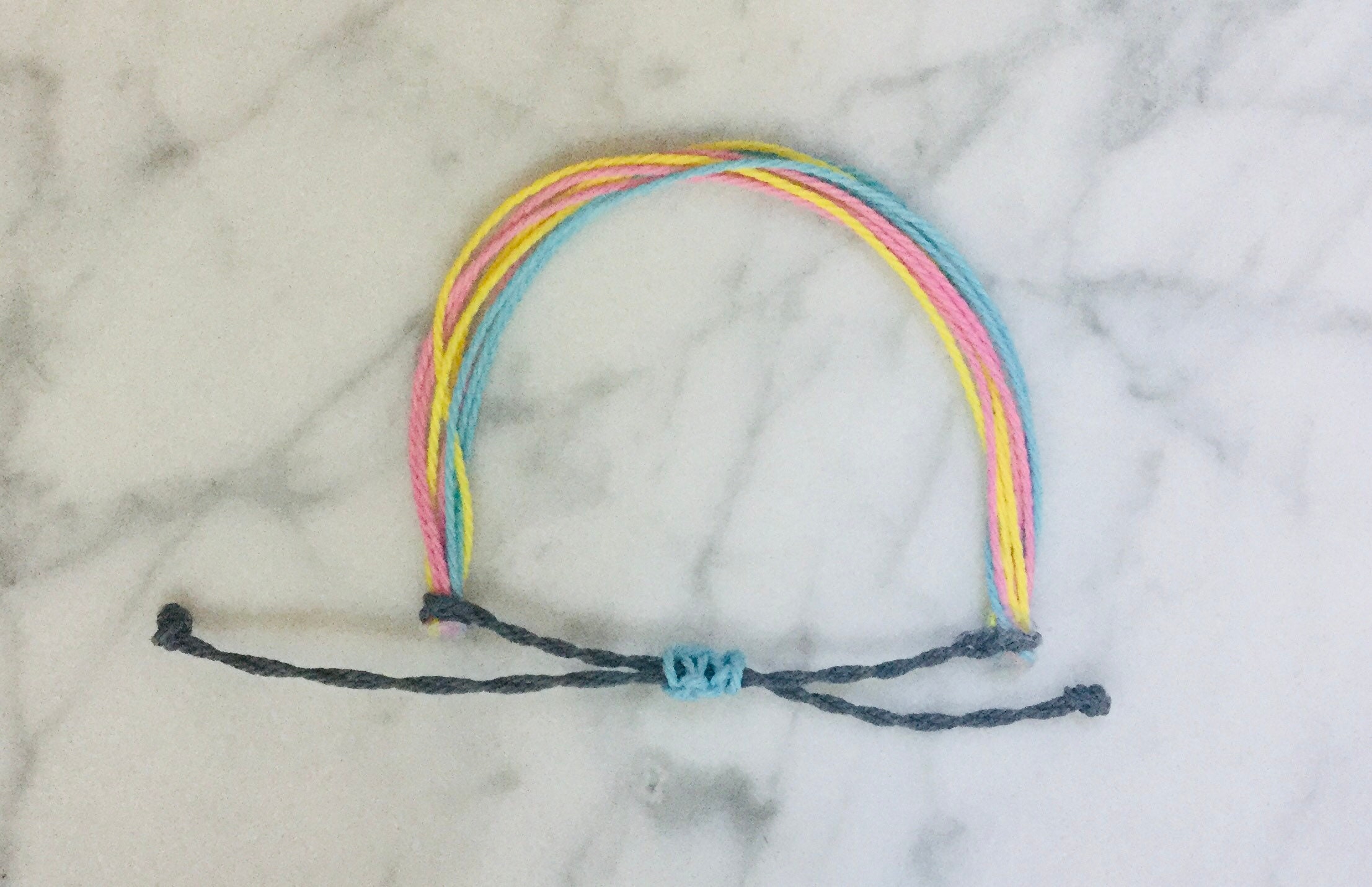 Adjustable Blue Yellow and Pink String Bracelet Set FREE | Etsy