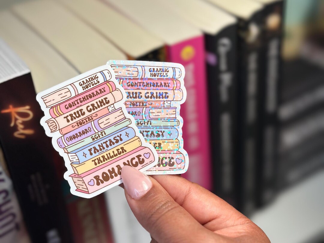 Book Stack Sticker| Romance|thriller|fantasy| Kindle| Bookish Stickers ...