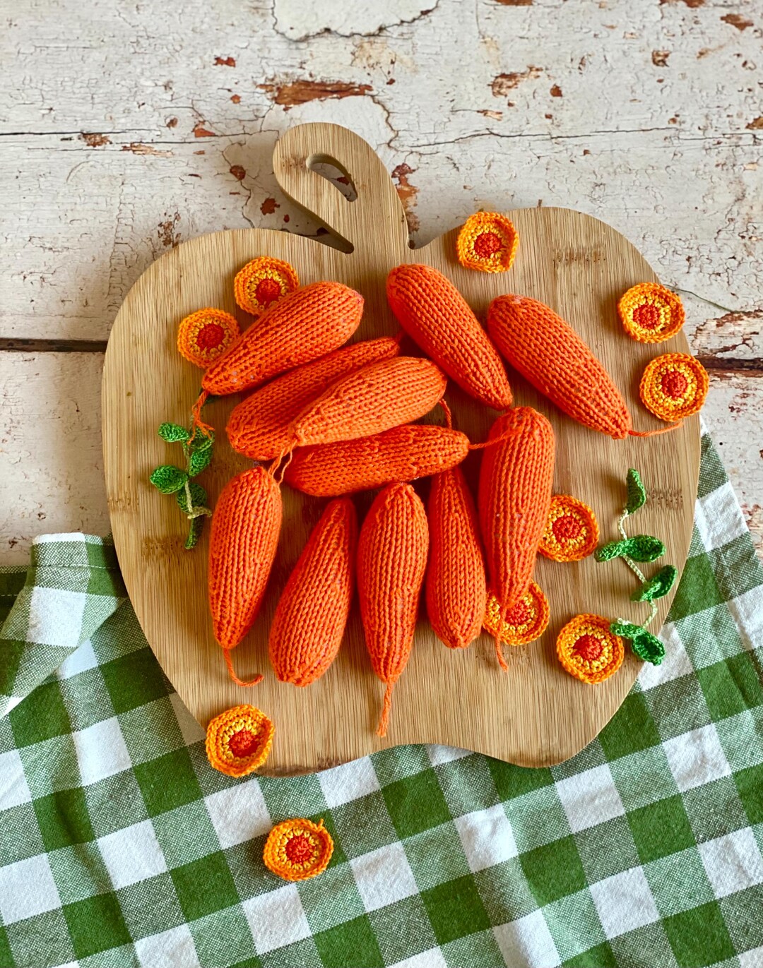 Knitted Baby Carrots – Play Food, Kitchen Decor, Pretend Play ...