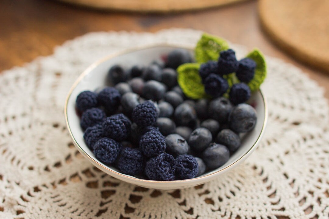 Crochet Blueberry Play Food, Handmade Amigurumi, Waldorf Eco-friendly ...
