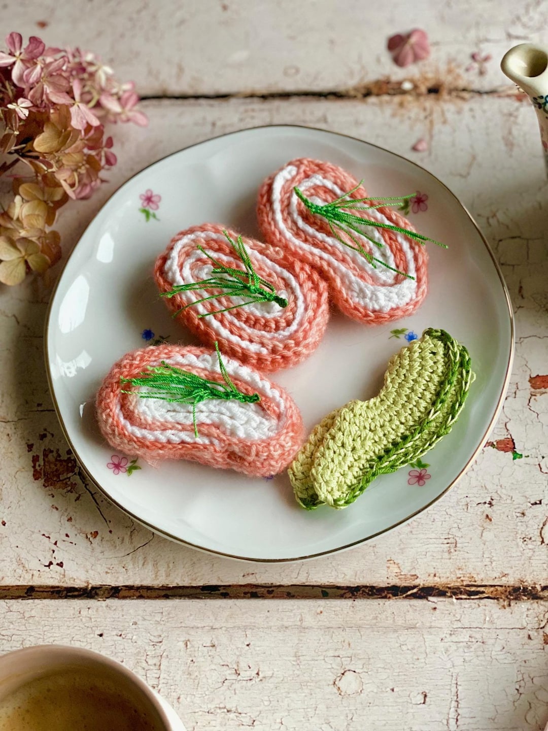 Crochet Salmon Roll: Pretend Play Food, Eco Kitchen Decor - Etsy