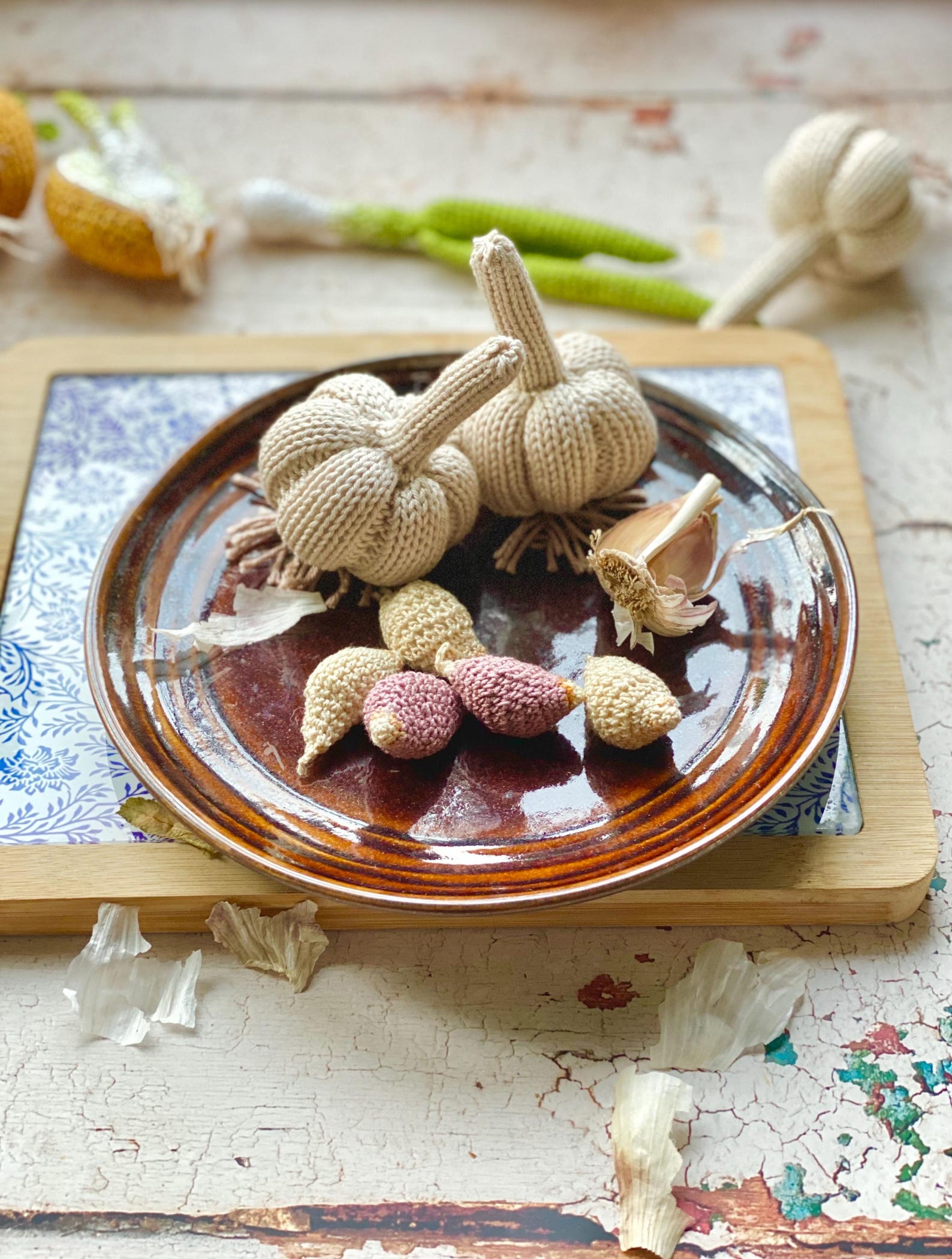 Crochet Garlic Clove: Miniature Cotton Amigurumi, Kitchen Decor - Etsy