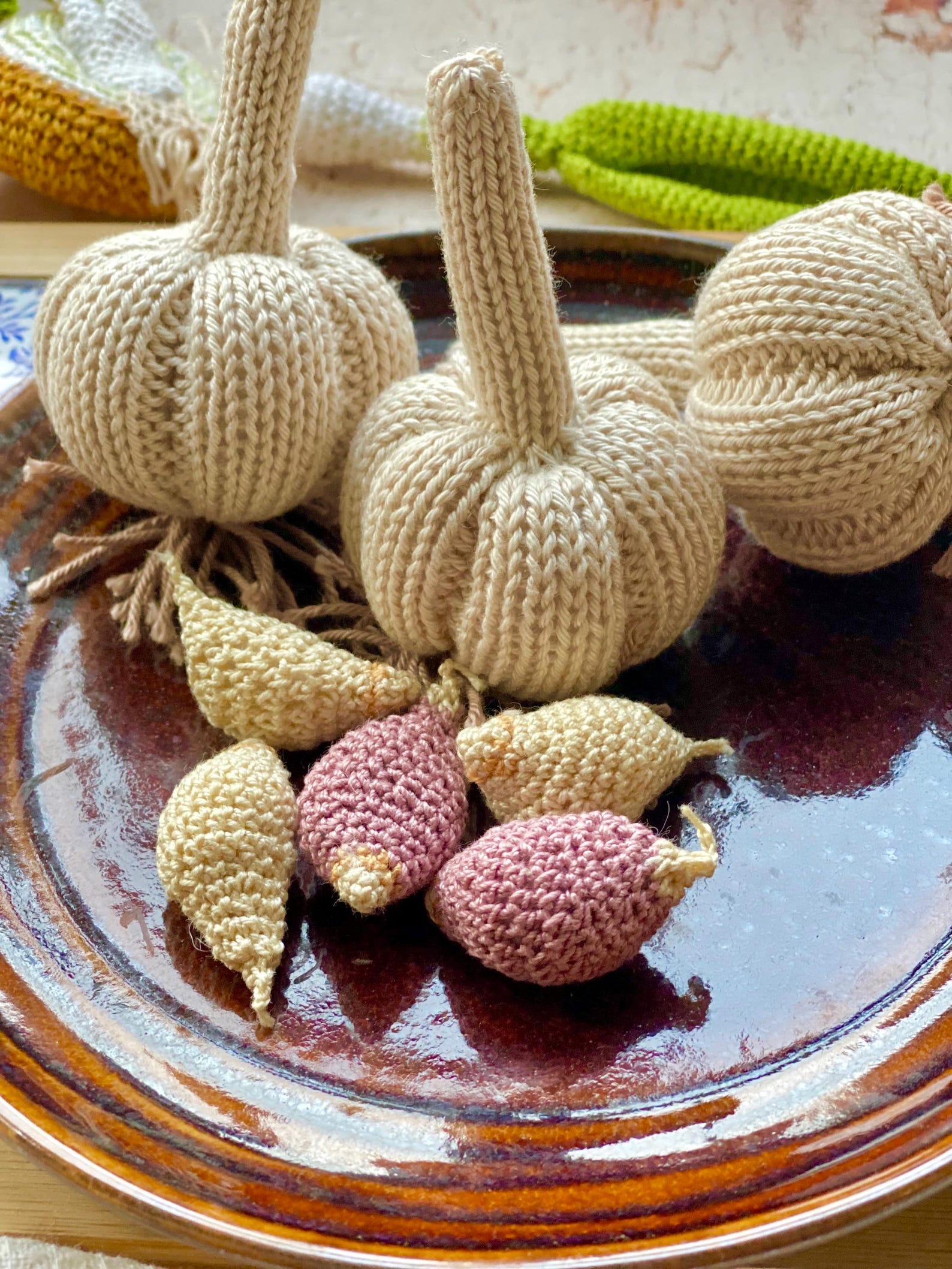 Crochet Garlic Clove: Miniature Cotton Amigurumi, Kitchen Decor - Etsy