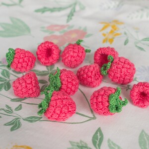 Crochet Fruit - Raspberry, Kitchen Play Food, Children's Education Toy ...