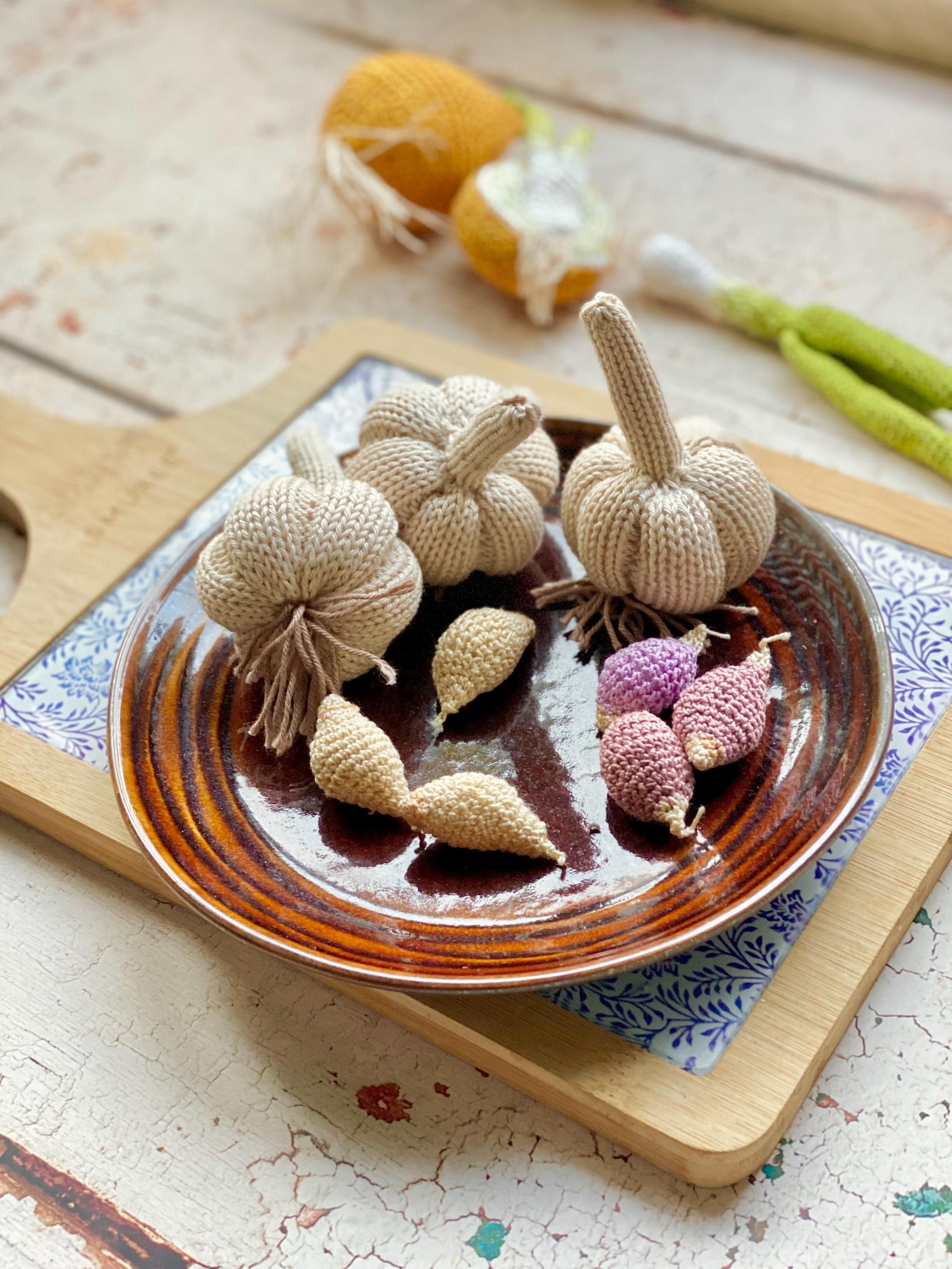Crochet Garlic Clove: Miniature Cotton Amigurumi, Kitchen Decor - Etsy
