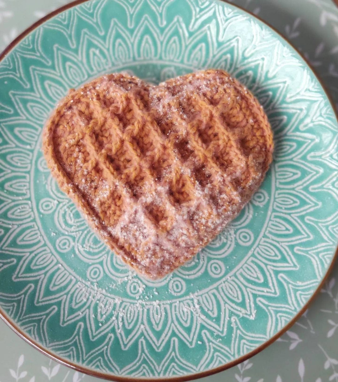 Crochet Heart Waffle, Pretend Play Food, One Piece Amigurumi ...
