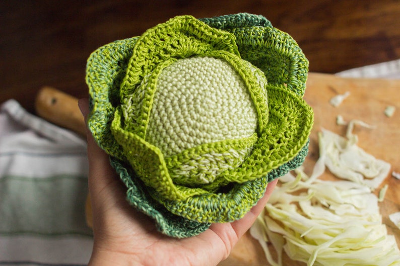 Baby Crochet Cabbage for Cooking Fun Handmade Vegetables - Etsy