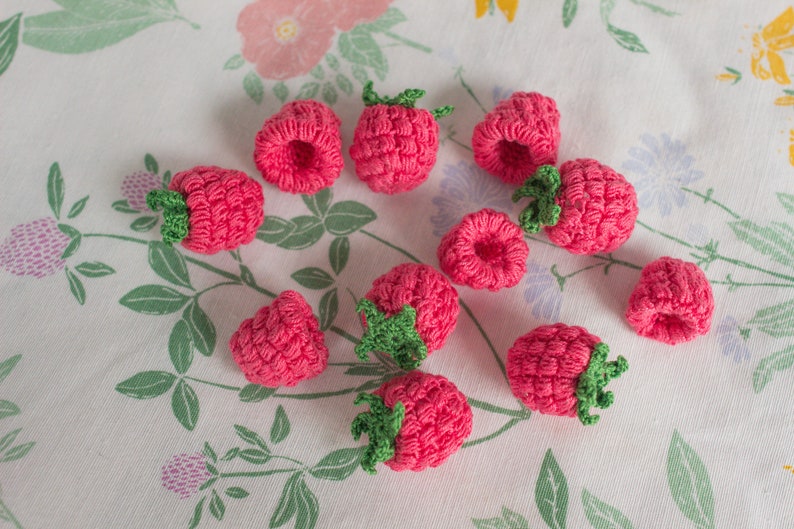 Crochet Fruit Raspberry Kitchen Play Food Children's - Etsy