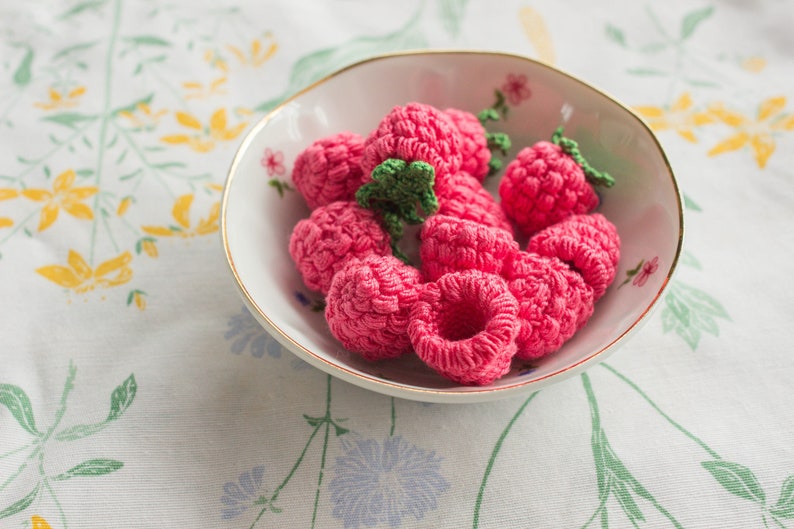 Crochet Fruit Raspberry Kitchen Play Food Children's - Etsy
