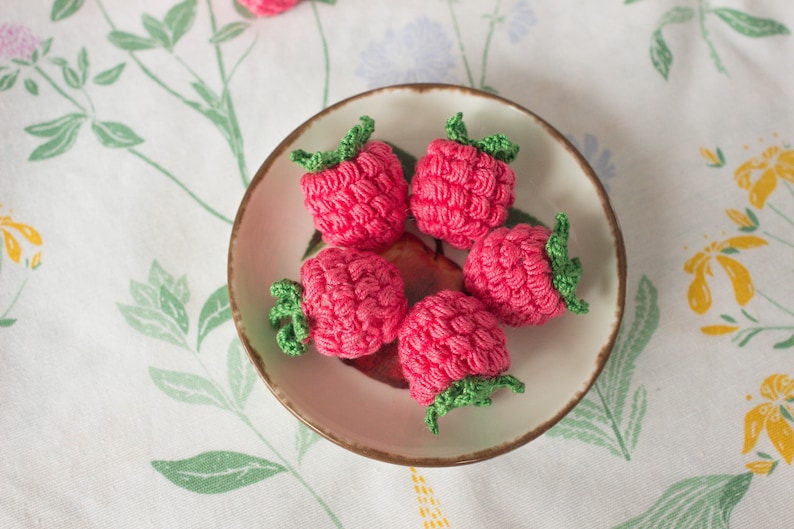 Crochet Fruit Raspberry Kitchen Play Food Children's - Etsy