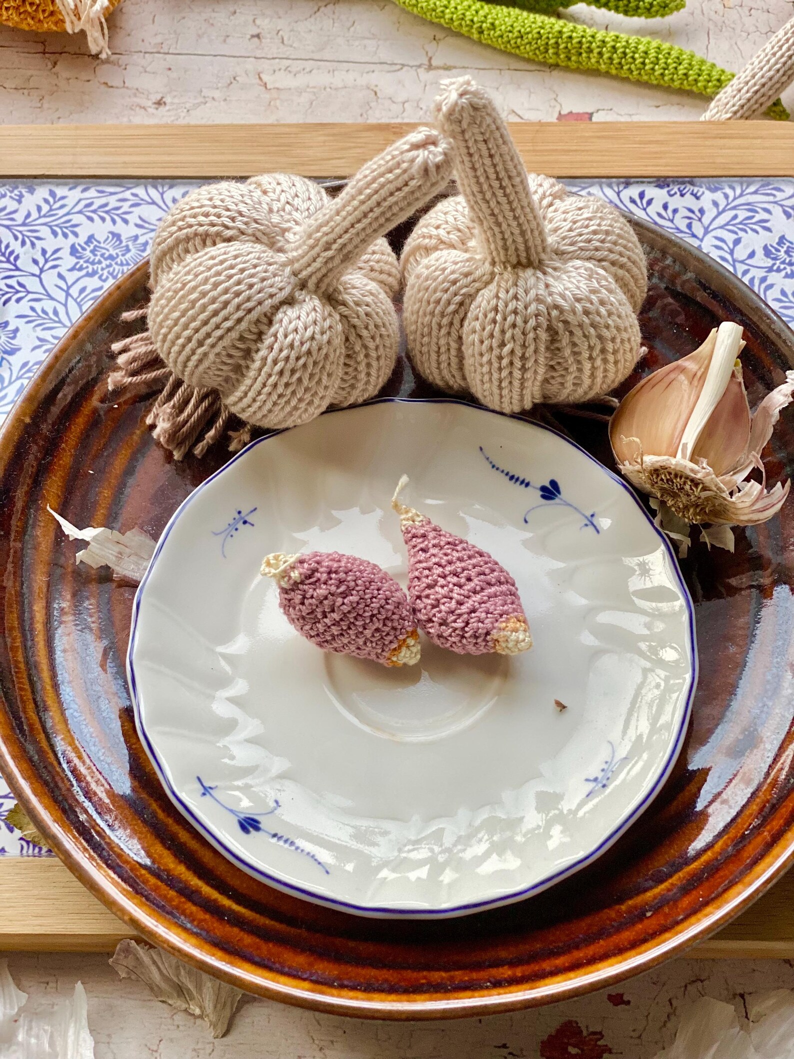 Crochet Garlic Clove: Miniature Cotton Amigurumi, Kitchen Decor - Etsy