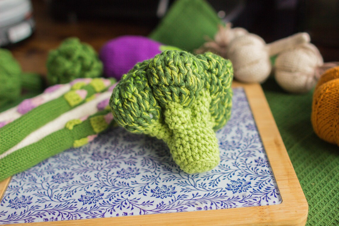 Crochet Broccoli for Kids Kitchen Sensory Toy Pretend Play - Etsy