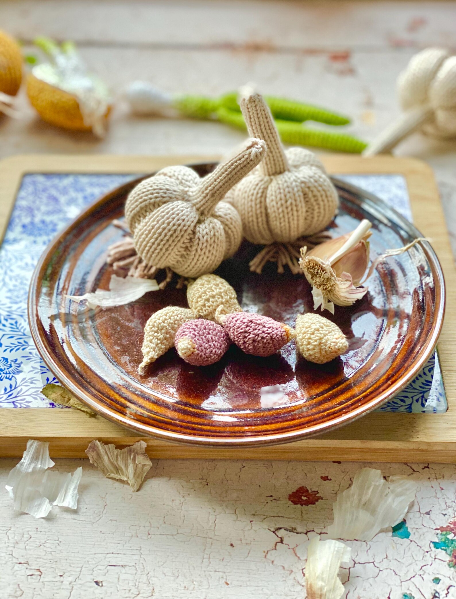 Crochet Garlic Clove: Miniature Cotton Amigurumi, Kitchen Decor - Etsy