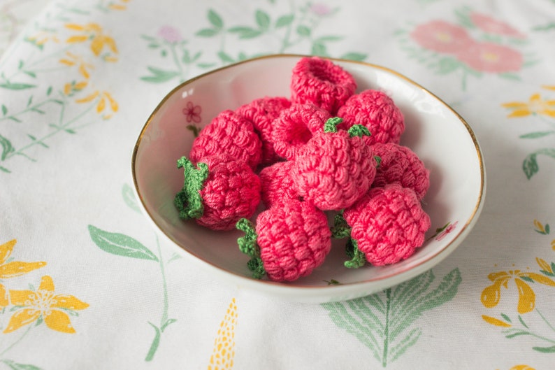 Crochet Fruit Raspberry Kitchen Play Food Children's - Etsy